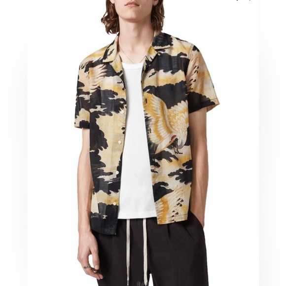 All Saints | Shirts | All Saints Miyako Sl Dress Shirt In Size Xl ...